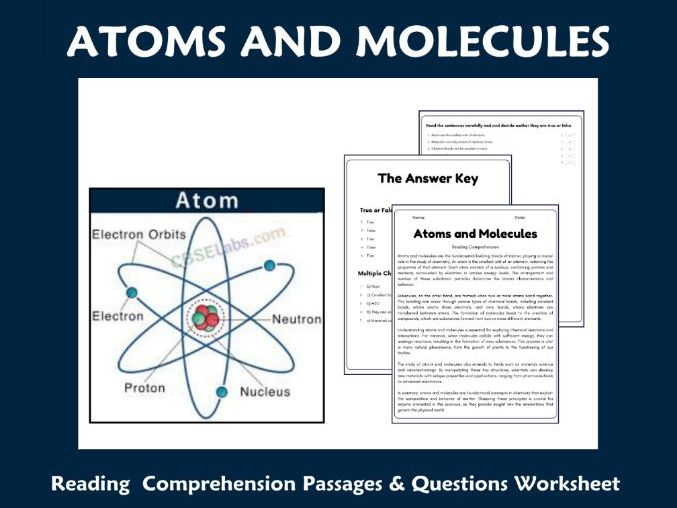 Atoms and Molecules: Reading Comprehension Passages & Questions ...