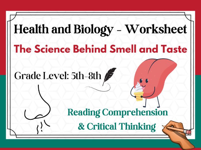 The Science Behind Smell and Taste: Reading Comprehension Passages ...