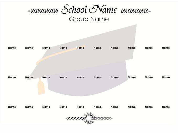 Orla - 30 people - Graduation Class Photo Template - 30 personas - A3 ...