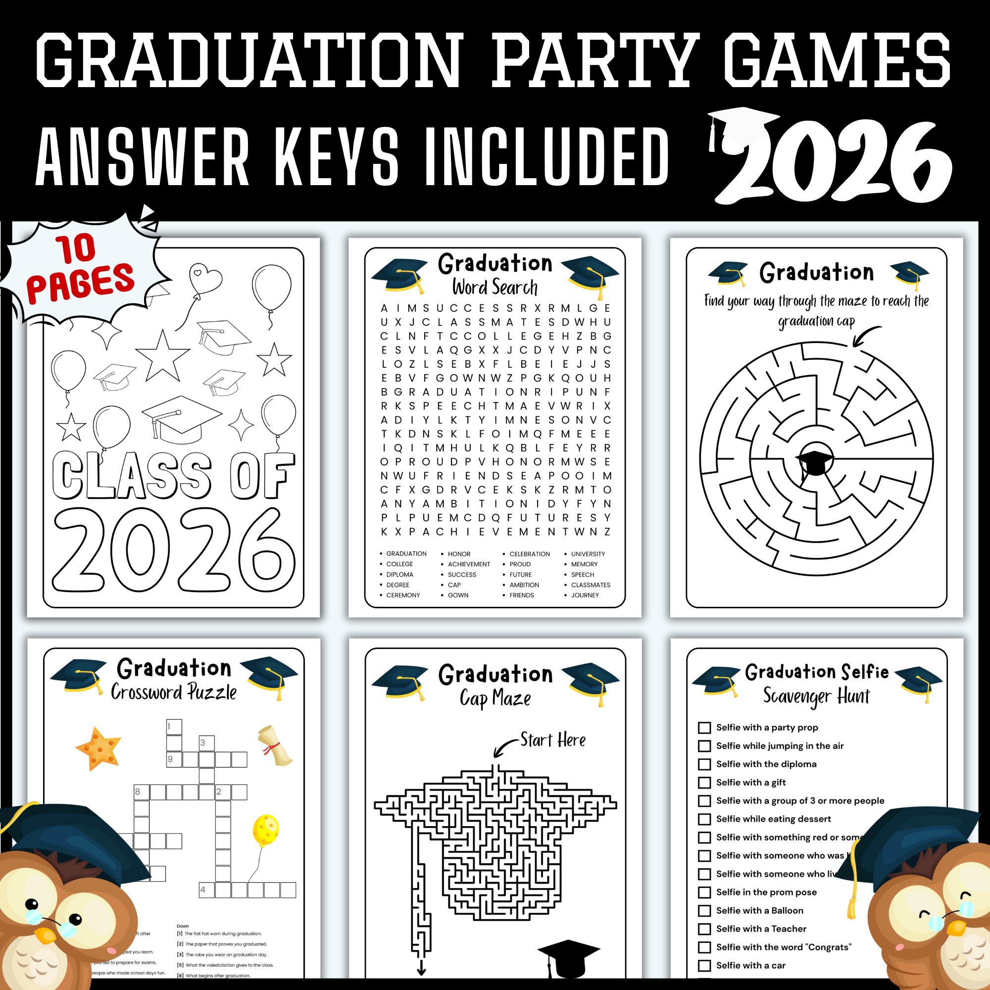 College Graduation Games, Graduation Party Game, Class of 2026 ...