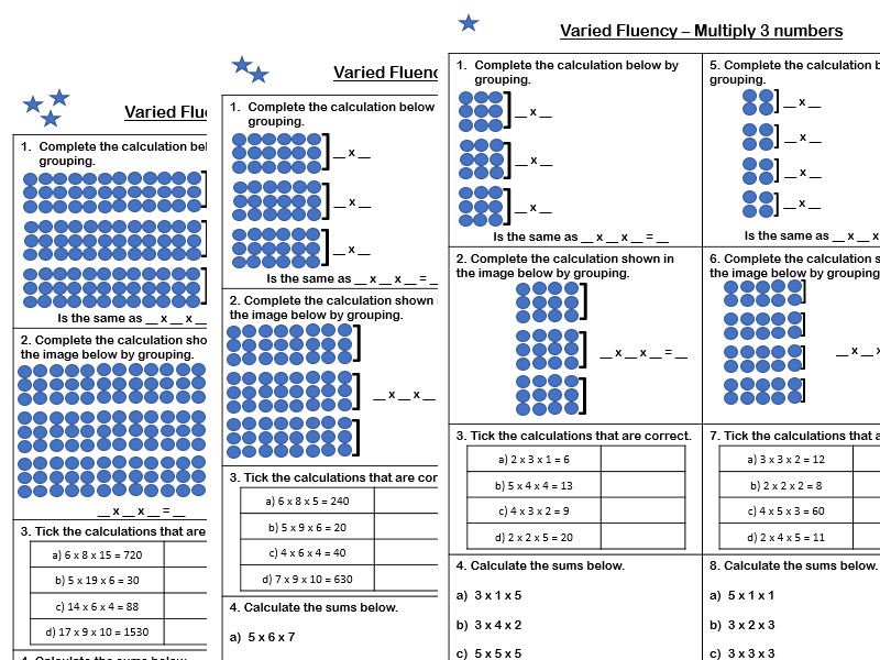White Rose Maths Year 4 Spring Block 1 Multiply 3 Numbers Varied Fluency Teaching 