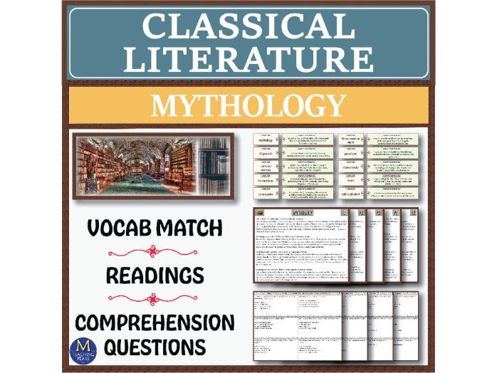 English Classical Literature: Mythology Reading Comprehension & Sort ...