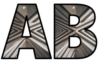 Concrete Abstract Art Lettering Set Display Title Letters Numbers Signs ...