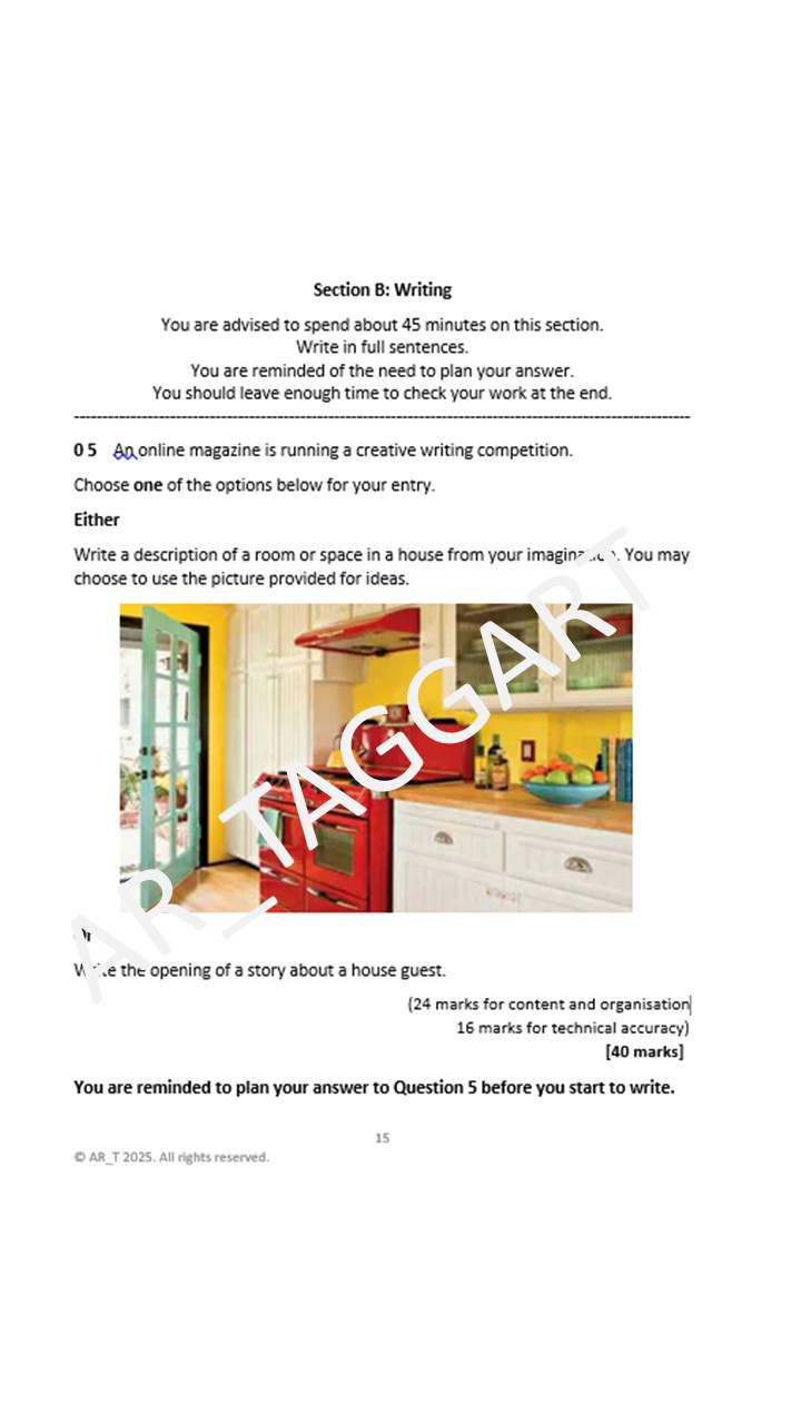 One AQA 2026 GCSE English Language Paper 1 Mock | Models - (Gil - iv ...