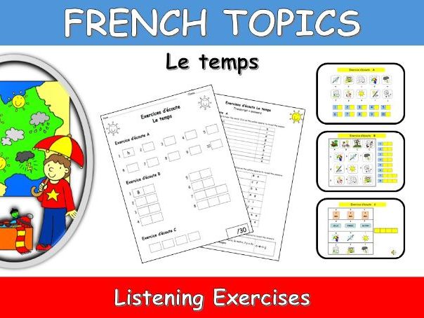 FRENCH TOPICS: LE TEMPS-WEATHER-LISTENING EXERCISES | Teaching Resources