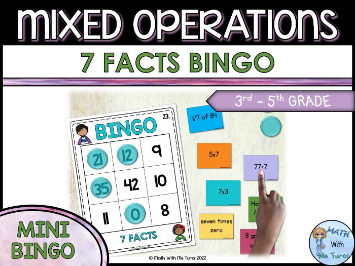 Multiplication and Division Fact Fluency Mini Bingo | 7 Facts ...