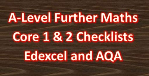A-Level Further Maths Core Checklist Bundle by AJMaths - Teaching ...