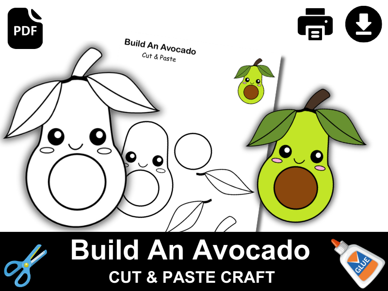 Avocado Craft for Kids | Preschool Fruit Activity | Cut & Glue ...