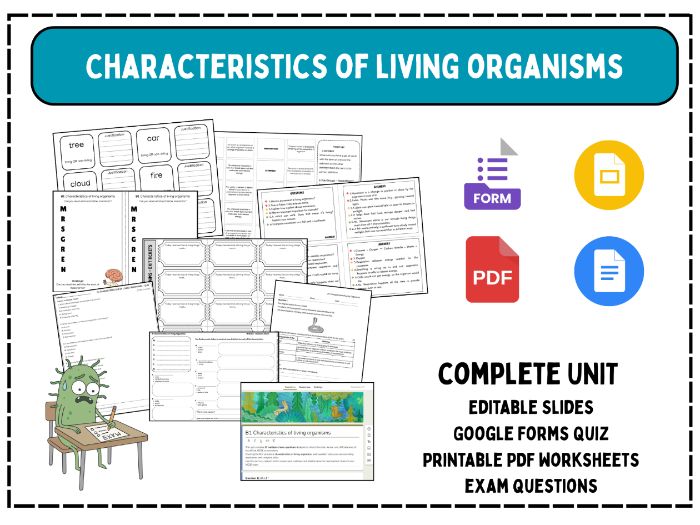 Complete Unit | Characteristics of living organisms | Teaching Resources