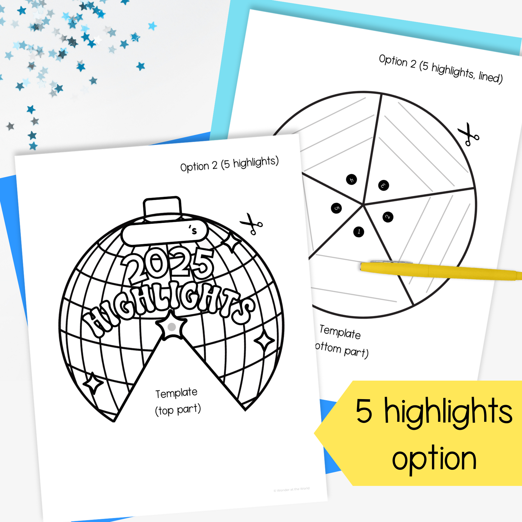 2025 my year highlights disco ball spinner writing craft for end of ...