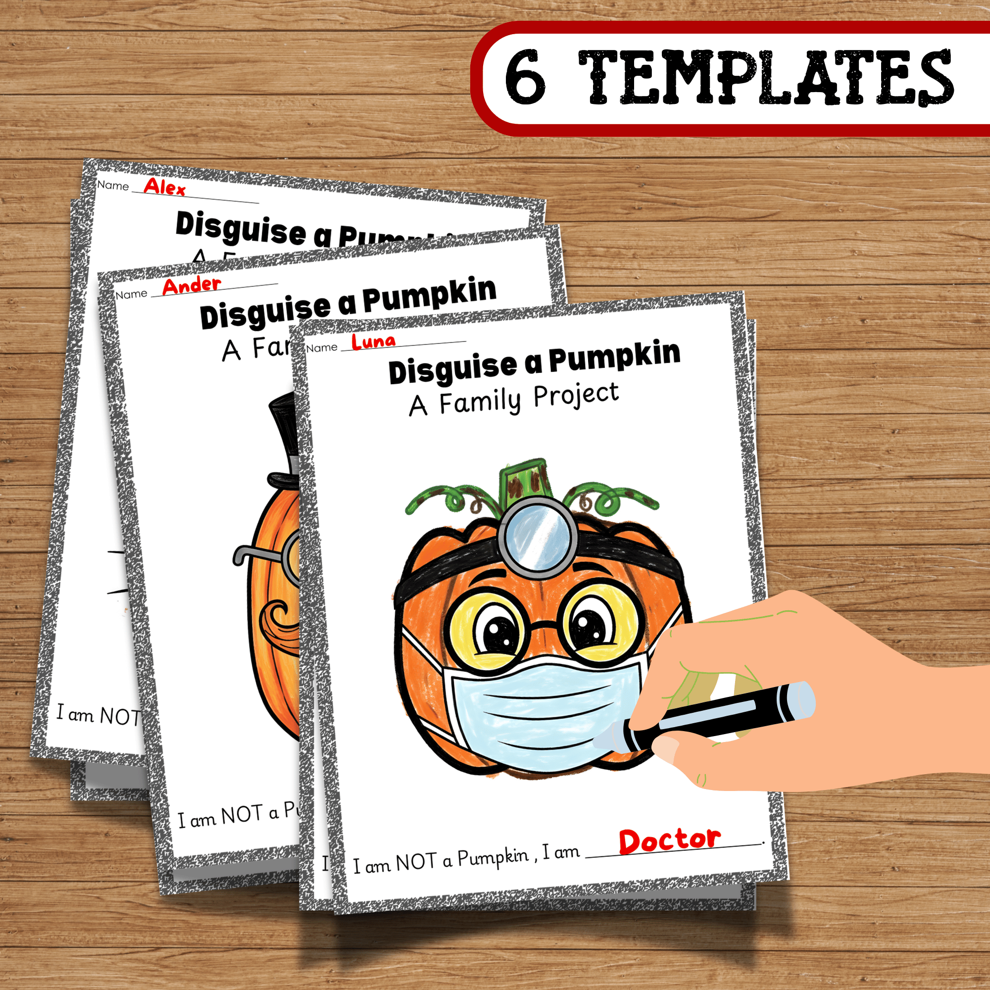 Disguise a Pumpkin Halloween Activity | Family Project & Coloring Craft ...