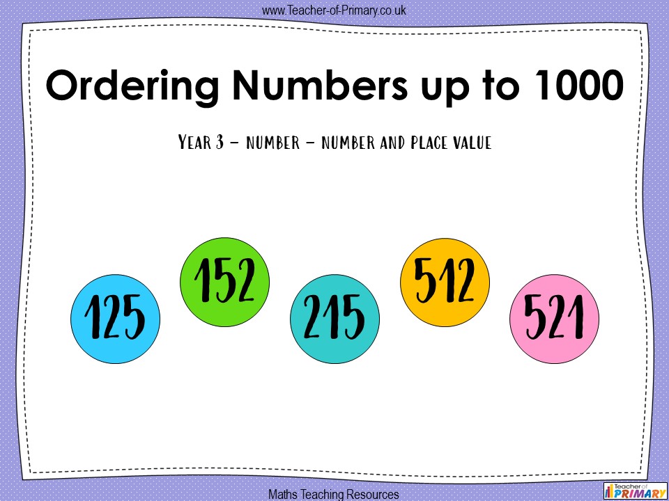 Ordering Numbers Up To 1000 Year 3 Teaching Resources