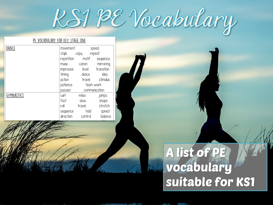 PE Vocabulary Grid for KS1 | Teaching Resources