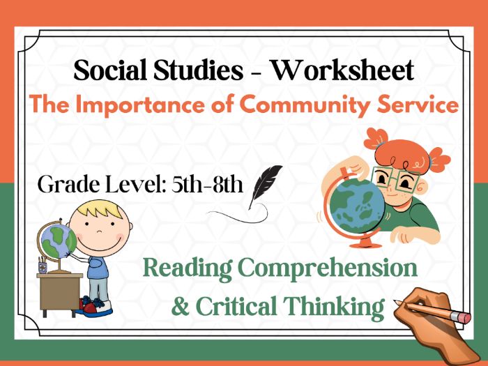 The Importance of Community Service: Reading Comprehension Passages ...