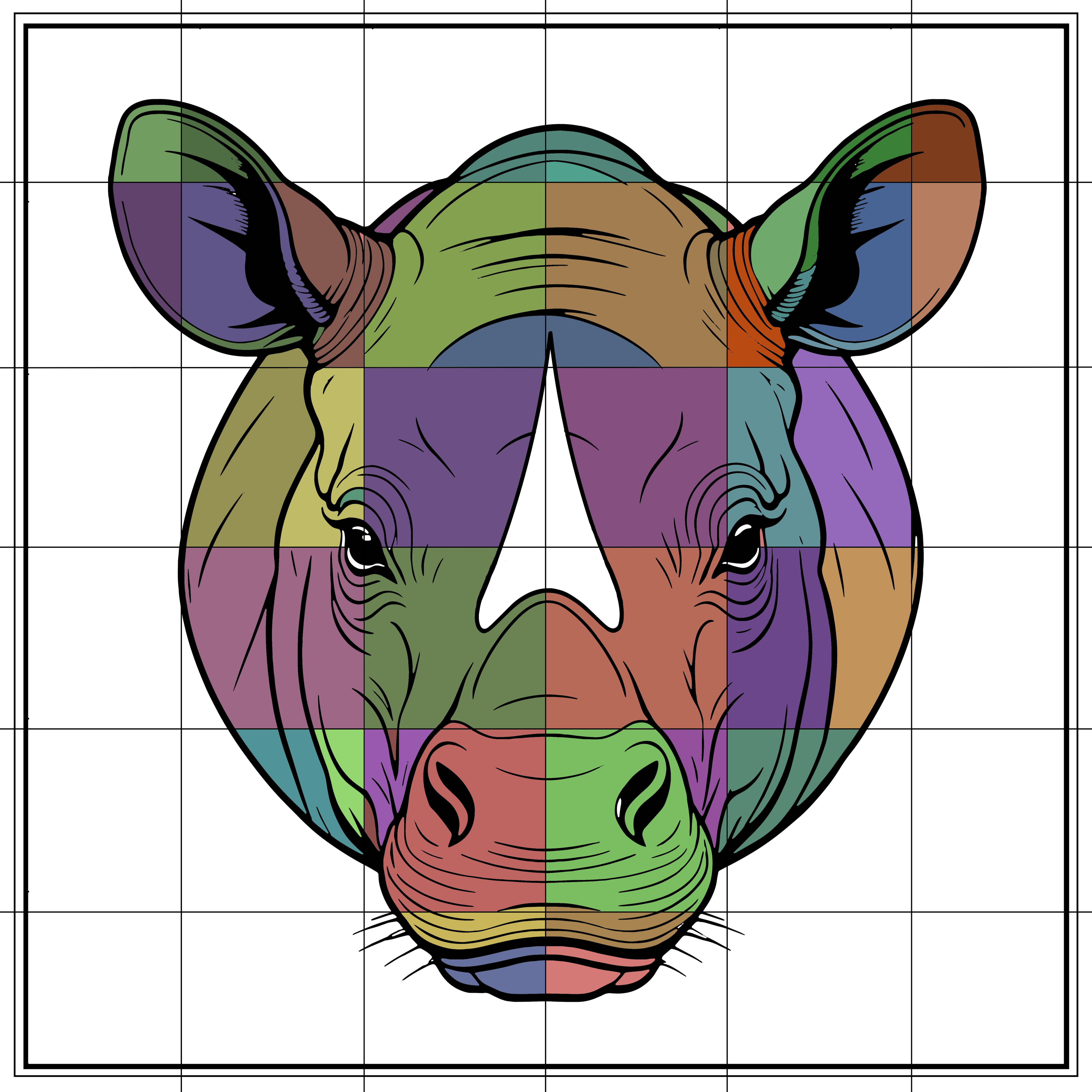 Rhino Collaborative Coloring Poster - Wildlife Classroom Activity for ...