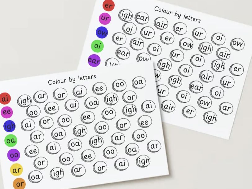 Colour by letters, digraph and trigraph | Teaching Resources