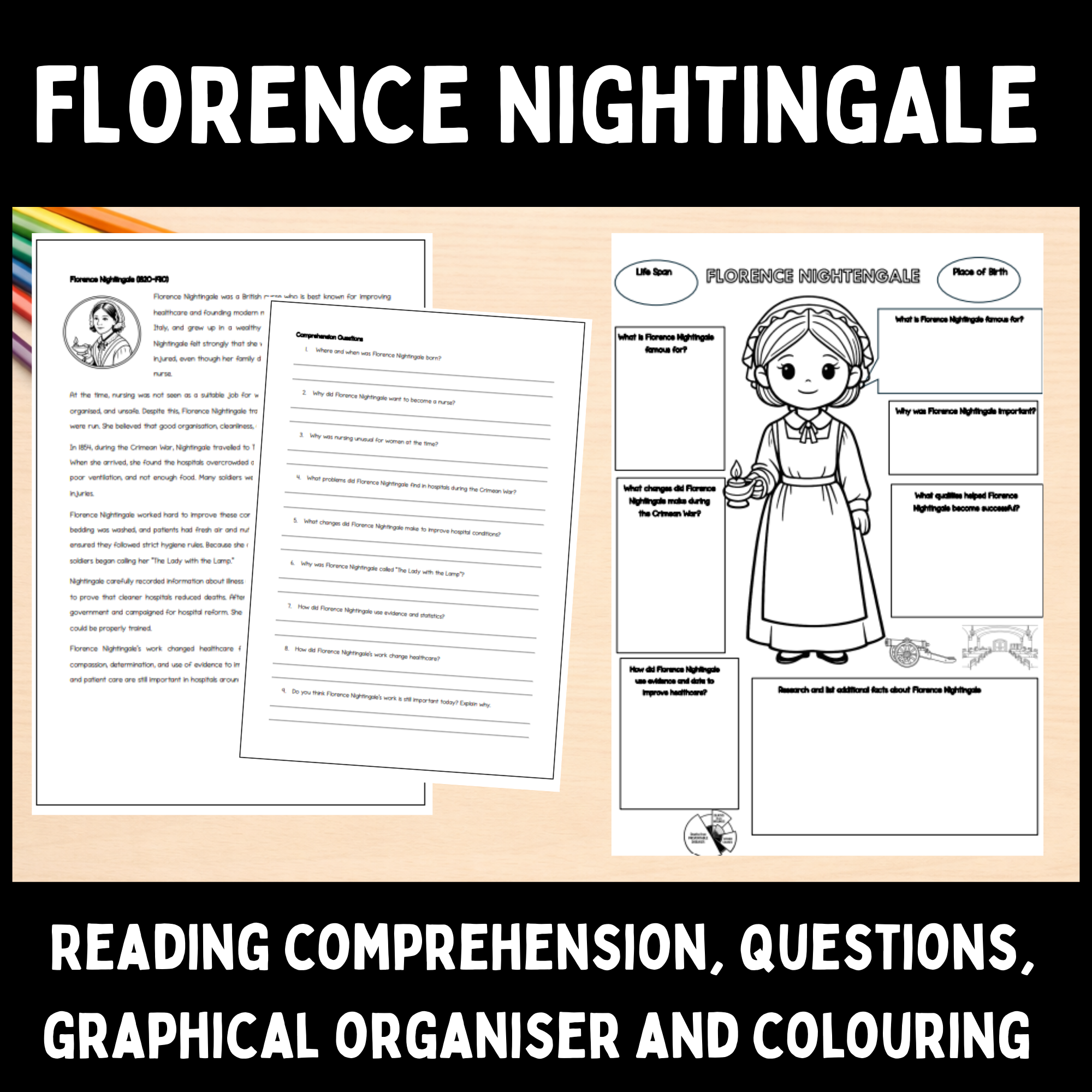 Florence Nightingale KS2 History Reading Comprehension & Graphic ...