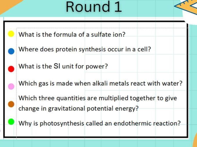 GCSE Science Quiz 48 Questions and Answers Set 1 | Teaching Resources