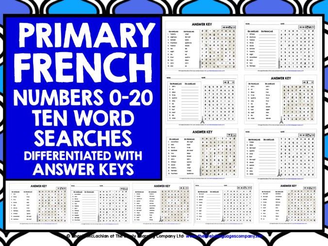 PRIMARY FRENCH NUMBERS 0 20 WORD SEARCHES By LivelyLearning Teaching PRIMARY FRENCH NUMBERS 0 20 WORD SEARCHES By LivelyLearning Teaching