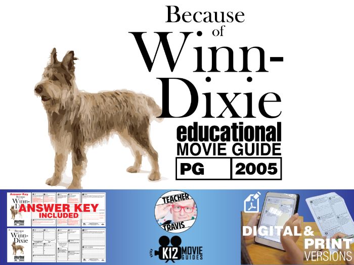 Because of Winn-Dixie Movie Guide | Questions | Worksheet (PG - 2005 ...