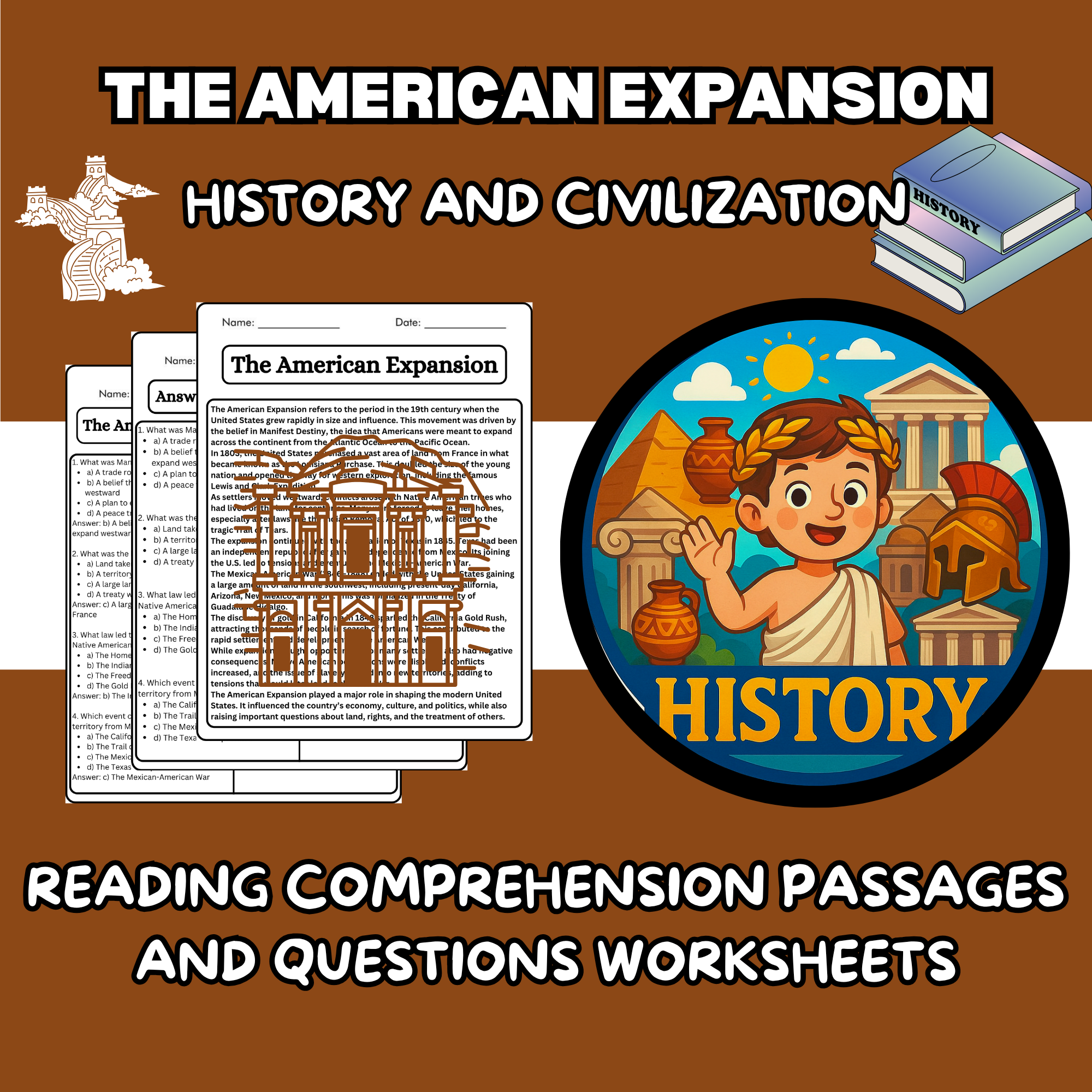 The American Expansion - History and Civilization Reading Comprehension ...