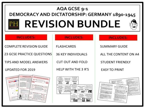 Germany Democracy and Dictatorship Revision Bundle AQA GCSE 9-1 ...