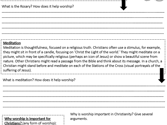 Christianity practices - different prayer types GCSE guided read ...