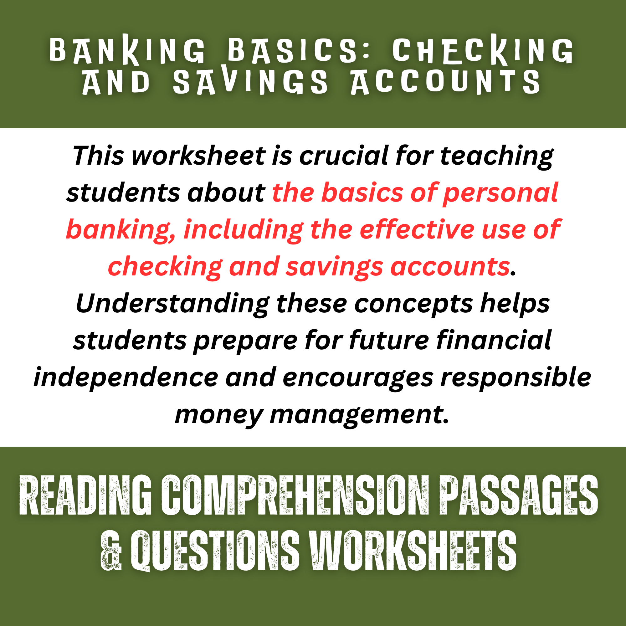 Banking Basics_ Checking and Savings Accounts - Economics Reading ...