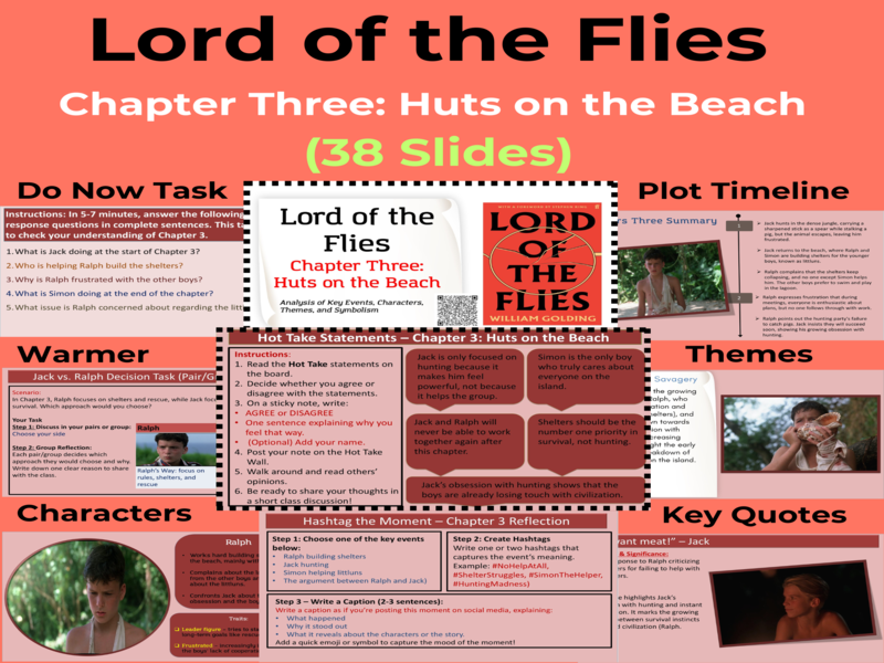 Lord of the Flies Chapter 3 PowerPoint (PPT) Summary and Analysis ...