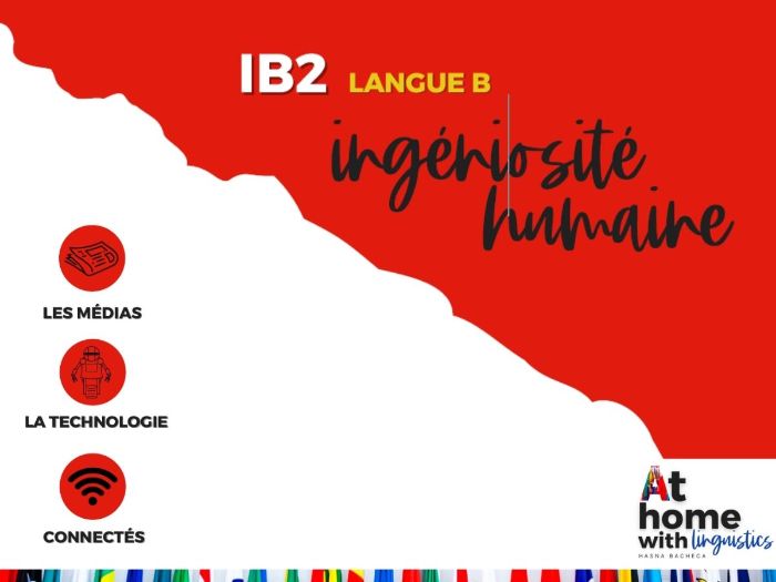 French Vocabulary List Human Ingenuity IB2 - Langue B | Teaching Resources