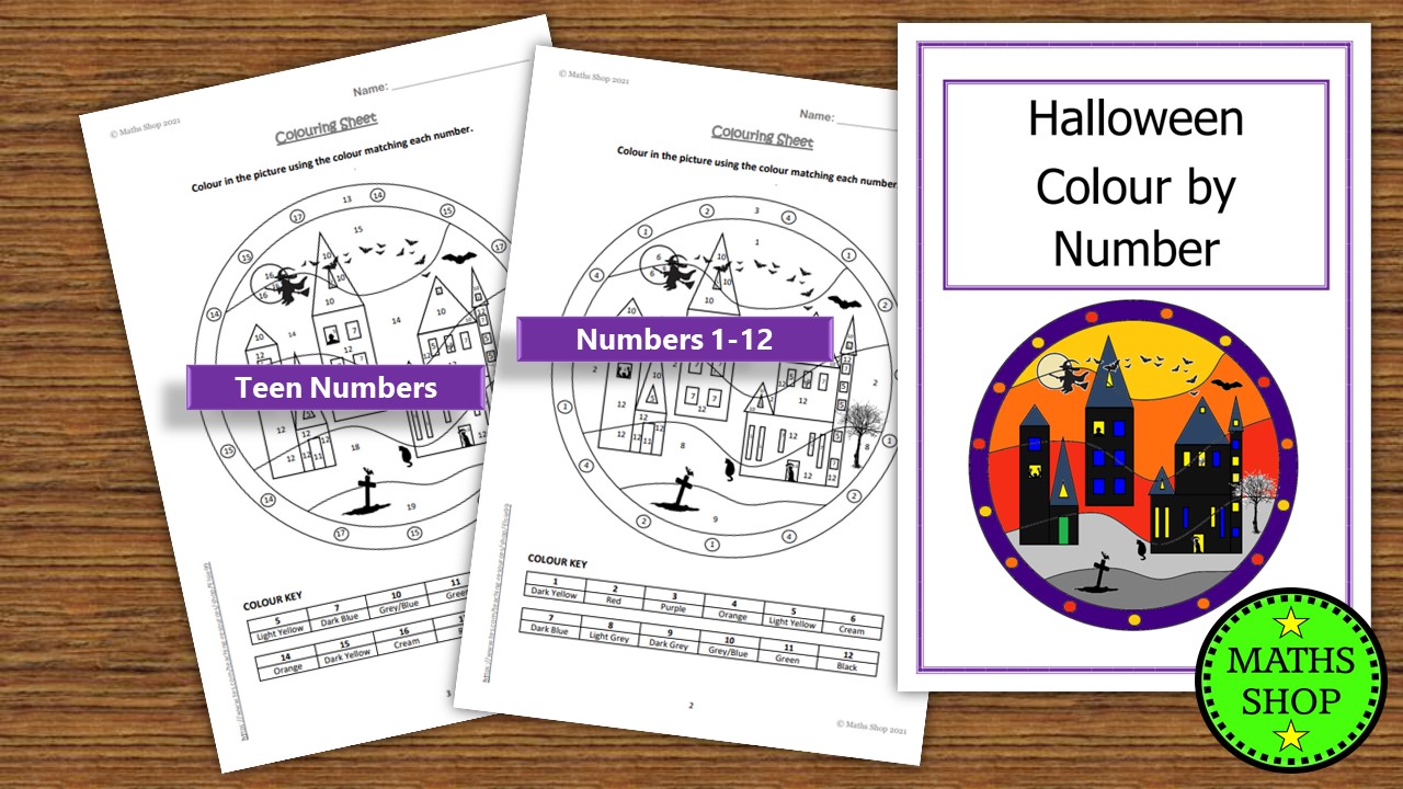 Halloween Colour By Number Spooky Picture Teaching Resources
