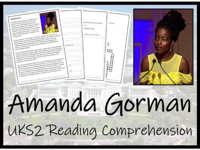 UKS2 Amanda Gorman Reading Comprehension & Biography Bundle | Teaching ...
