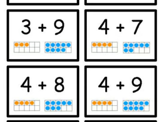 Addition within 20 Factual Fluency Flash Cards (with Ten Frame ...