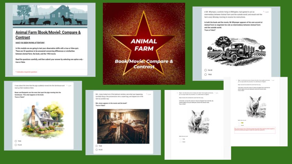 Compare & Contrast (Book vs Movie) for Animal Farm - Literary Module ...