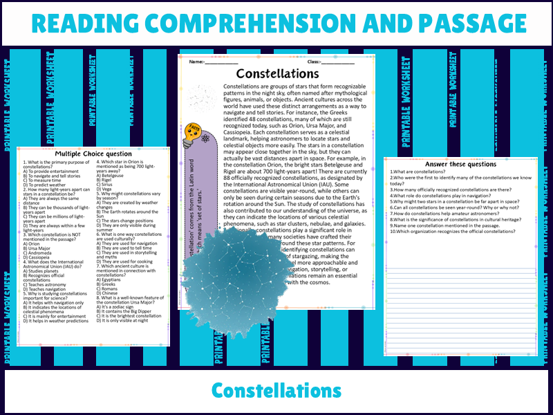 Explore the Stars: Engaging Reading Passage and Questions on ...