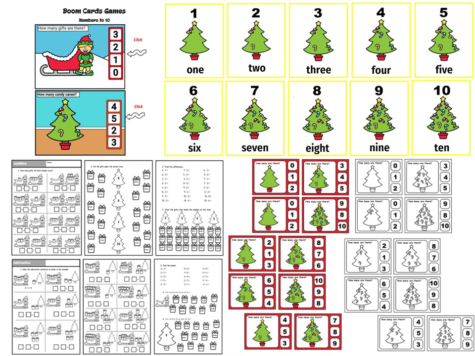 Christmas Math Pack – Numbers to 10, Counting, Addition & Subtraction ...