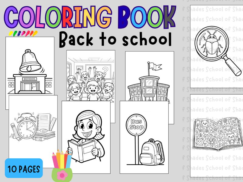 Cute Back to School Coloring Pages PDF | 10 Printable Welcome ...