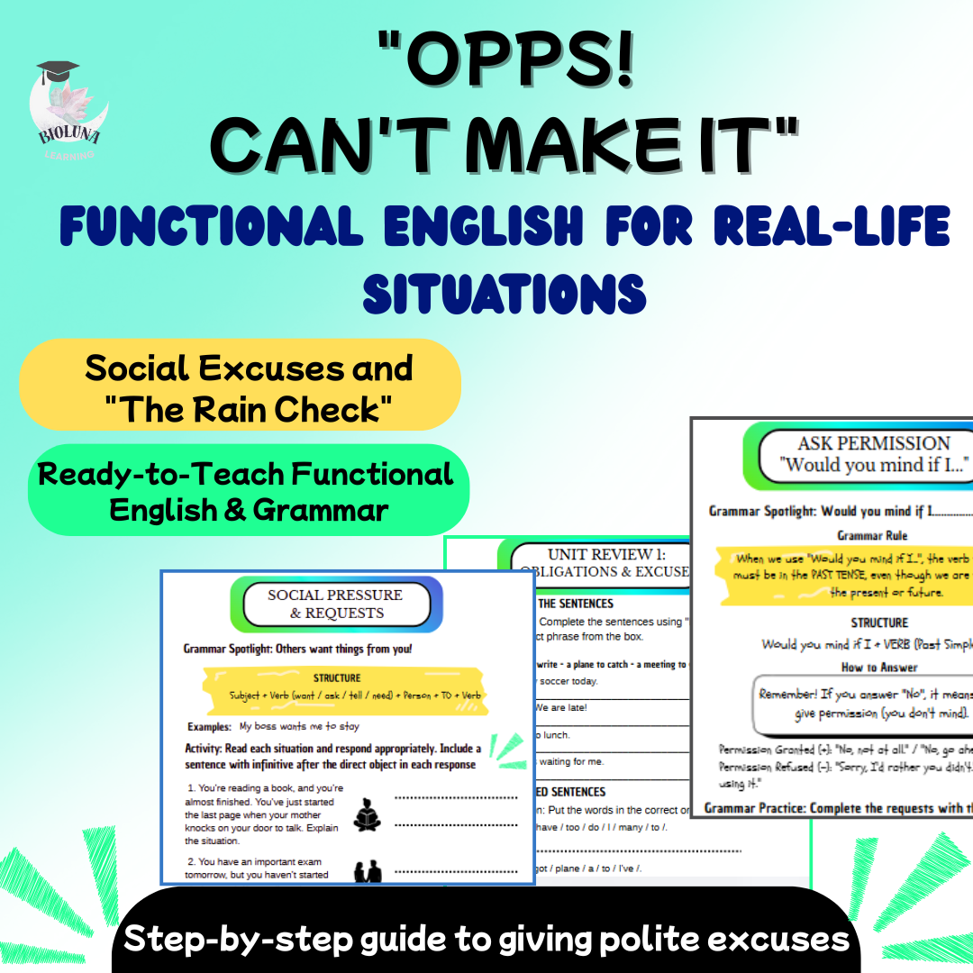 Functional English: Canceling Plans and Giving Excuses | Teaching Resources