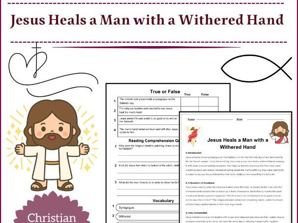 Jesus Heals a Man with a Withered Hand – Reading Comprehension Passages ...