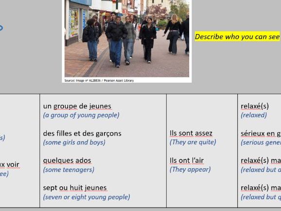 GCSE French Sentence Builders, Picture Task, My Neighbourhood ...