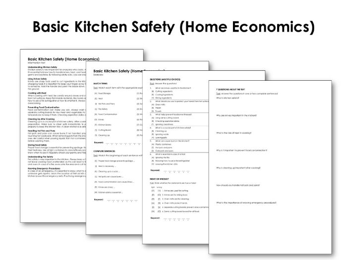 Basic Kitchen Safety (Home Economics) | Teaching Resources