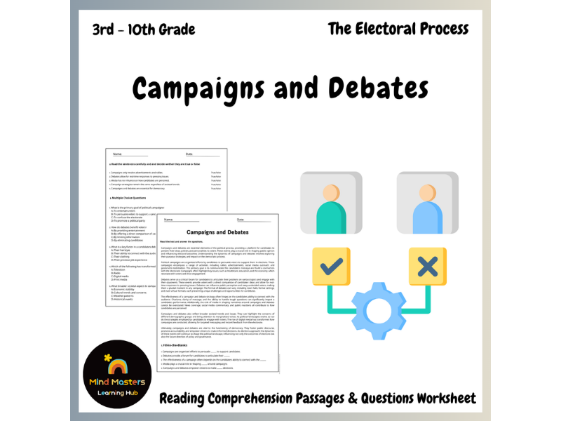 Campaigns and Debates Reading Comprehension Passages & Questions ...