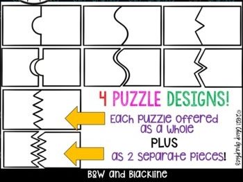 Puzzle Template Clip Art, 2 Piece Design | Teaching Resources