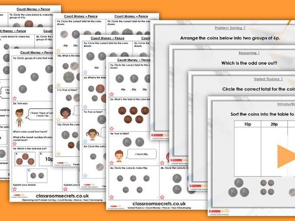 Free Year 2 Count Money Pence Autumn Block 3 Step 1 Maths Lesson Pack Teaching Resources