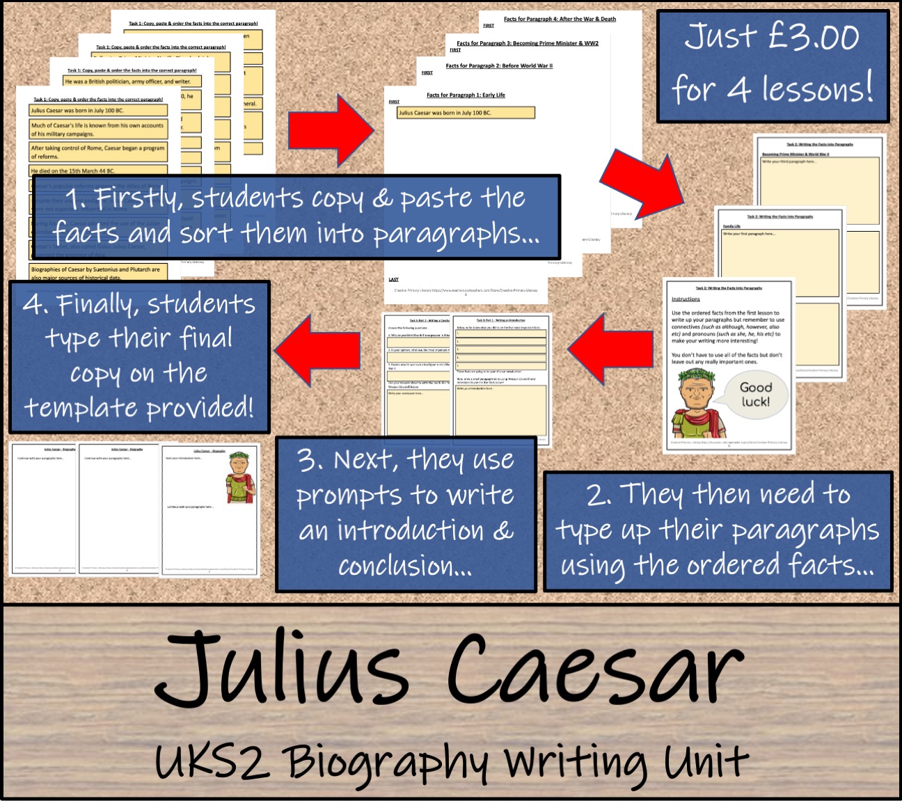 UKS2 Julius Caesar Biography Writing Unit | Digital & Print | Teaching ...