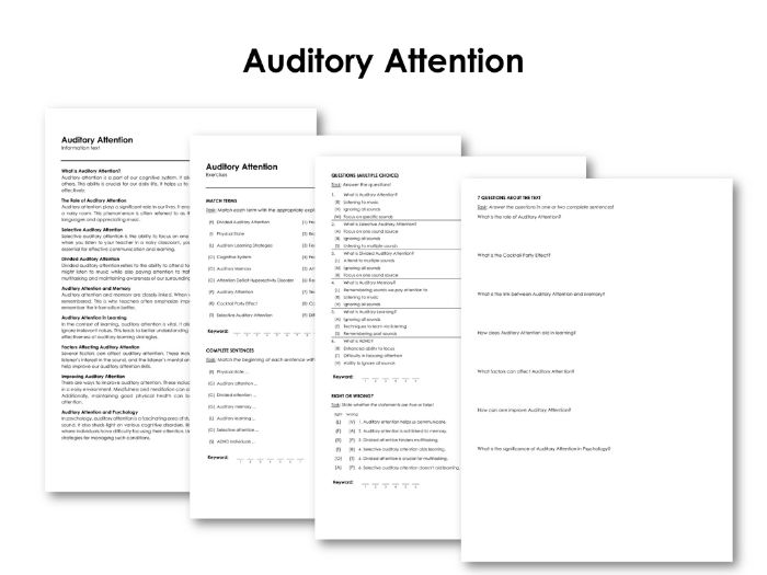 Auditory Attention | Teaching Resources