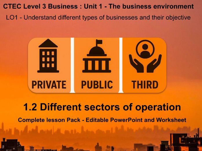 CTEC Level 3 Business U1 - Complete Lesson on Different sectors of ...