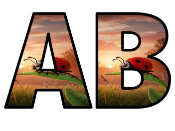 Ladybug Ladybird Insect Leaf Lettering Set Display Title Letters ...