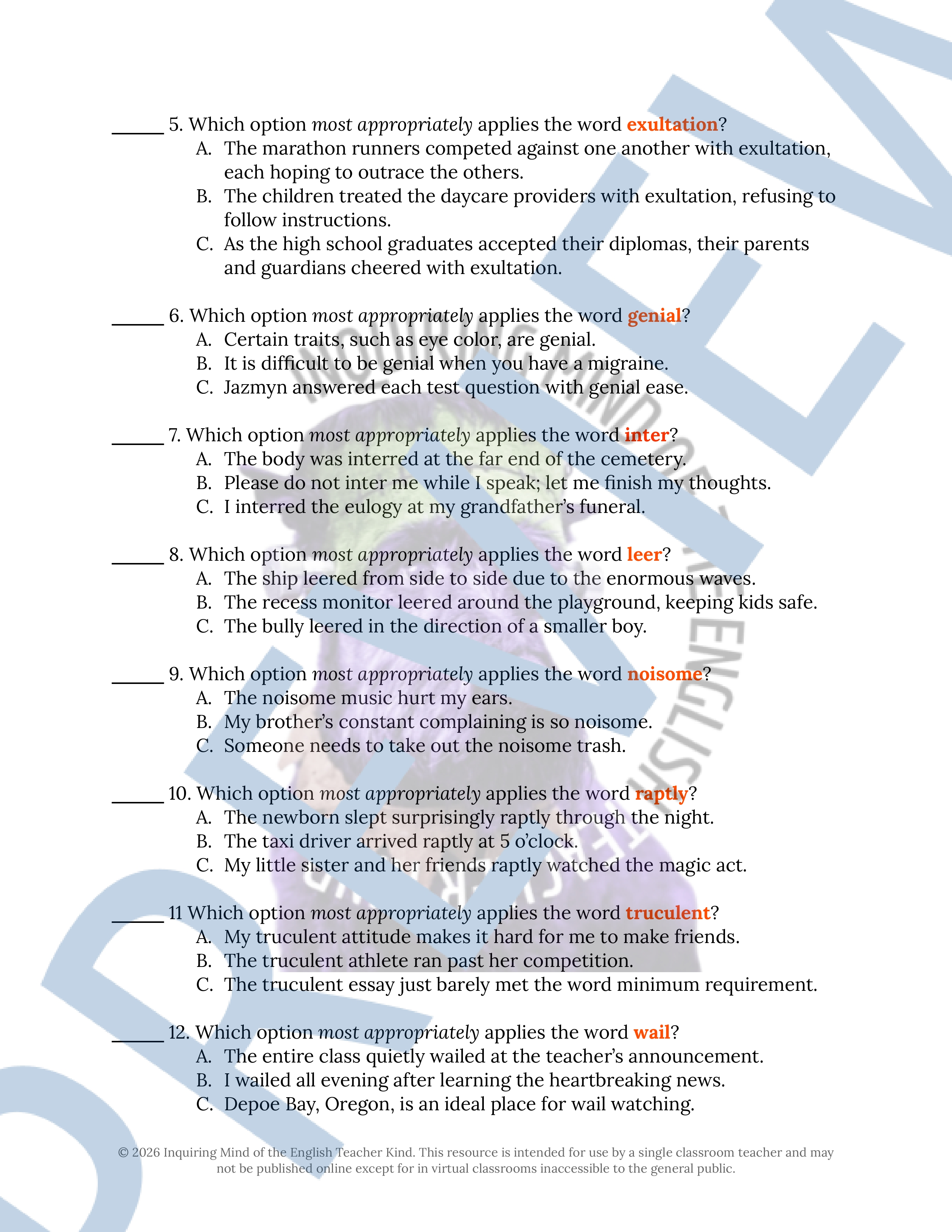 "The Witch's Cat" Vocabulary Worksheet, Crossword Puzzle, and Word ...