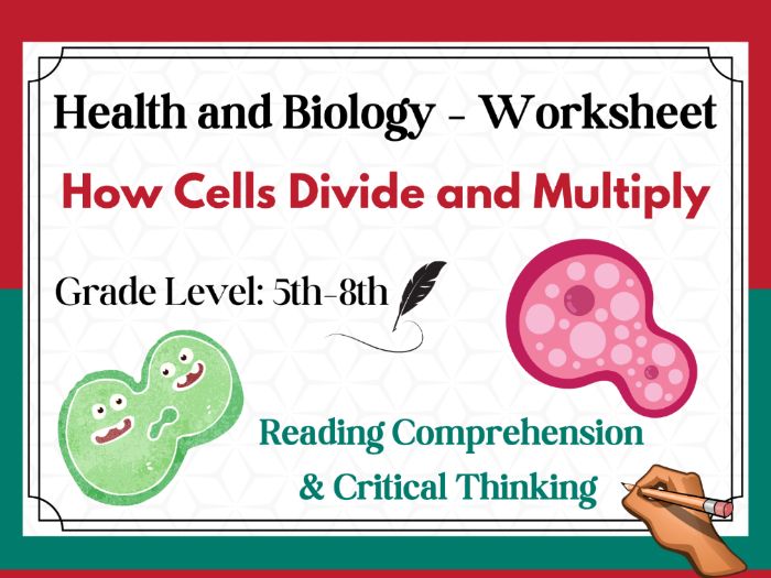 How Cells Divide and Multiply: Reading Comprehension Passages ...